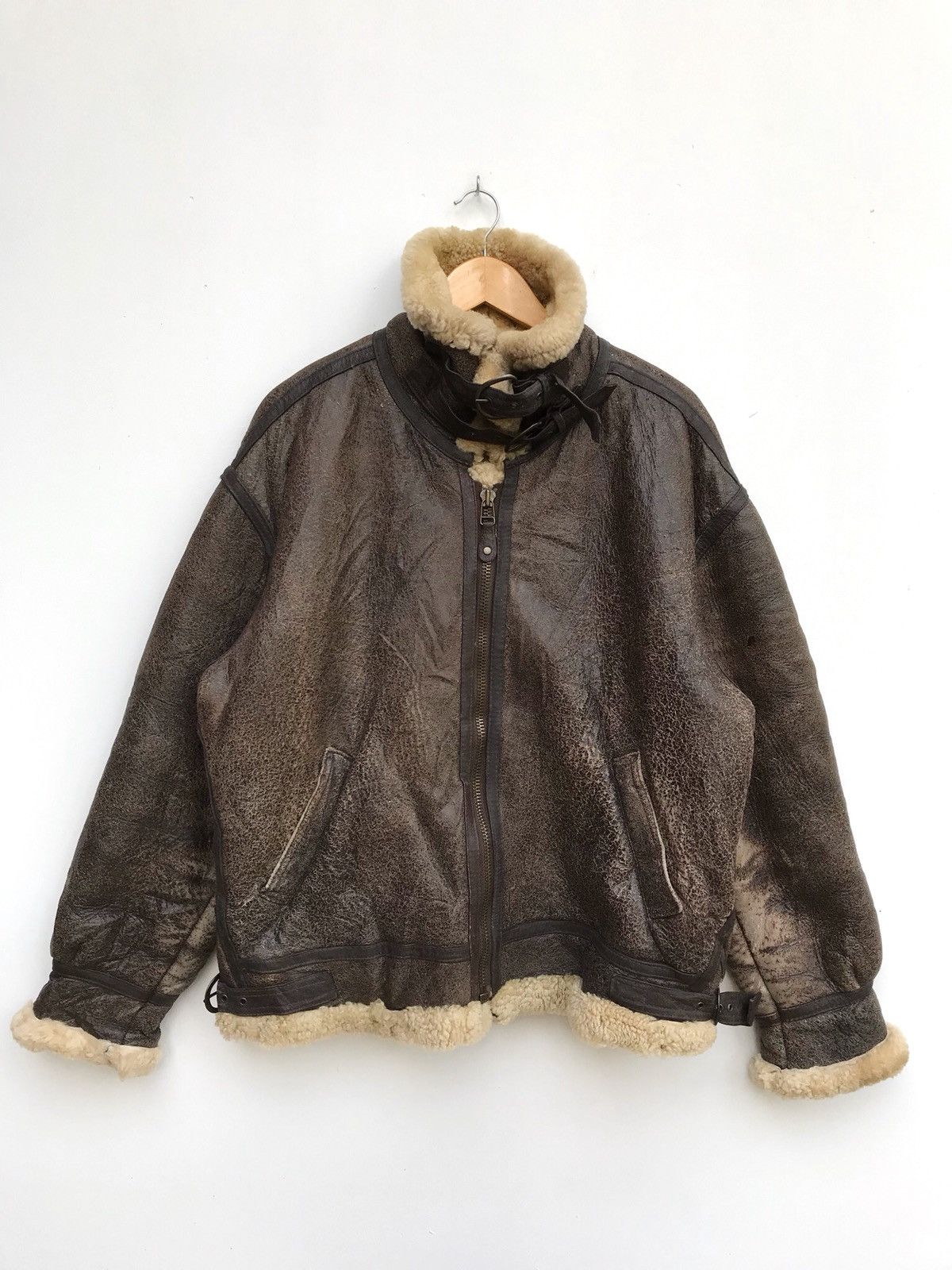 B 3 × Us Air Force Vintage B-3 Leather Jacket Shearling Flight Bomber ...