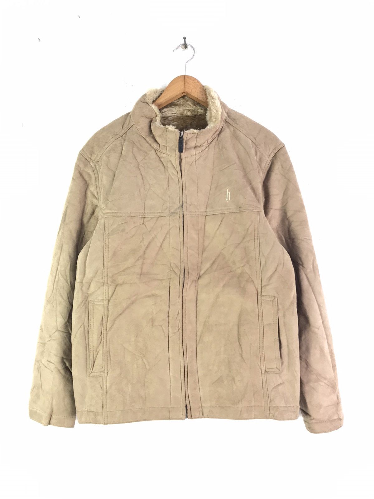 Japanese Brand × Leather Jacket DJ Honda Suede Leather Casual Jacket ...