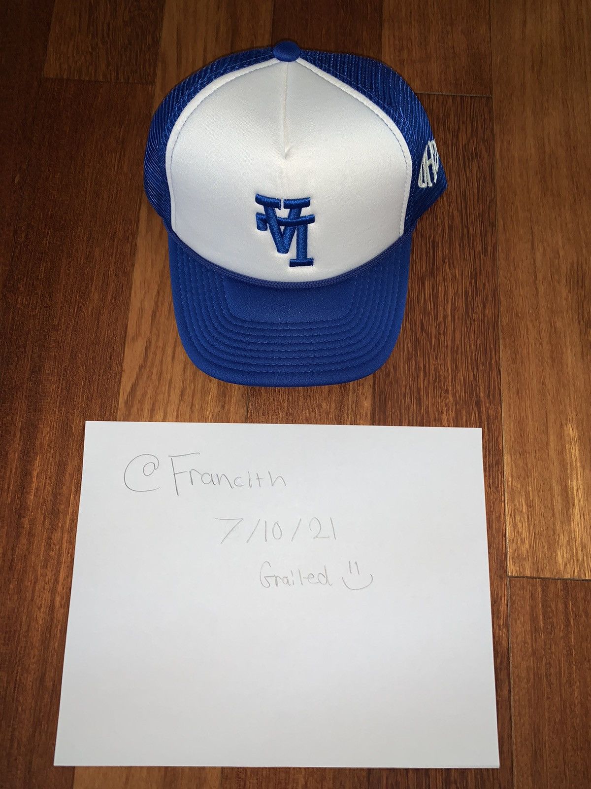 Kth Kill The Hype La KTHLA White and Blue Upside Down Dodgers Trucker ...