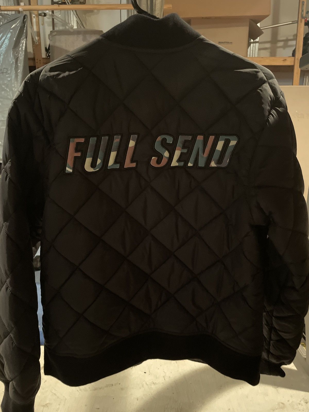 Full Send by Nelk Boys Camo Logo Quilted Jacket | Grailed