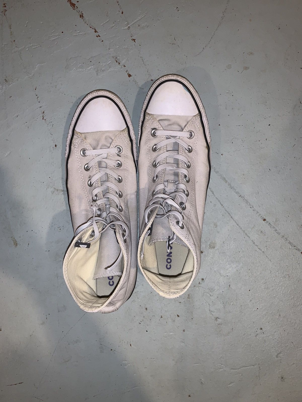Converse Light Bone Converse All Star High Top with Elastic Laces | Grailed