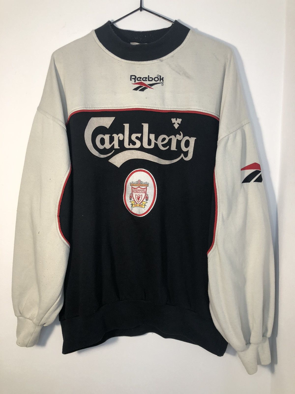 Reebok Vintage REEBOK Carlsberg Liverpool FC Black 90s Sweatshirt | Grailed