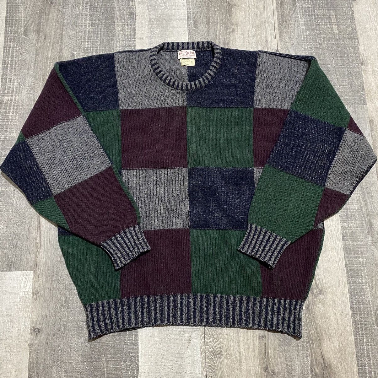 Vintage Vintage The Red Barn 80s Color Block 100% Wool Knit Sweater ...