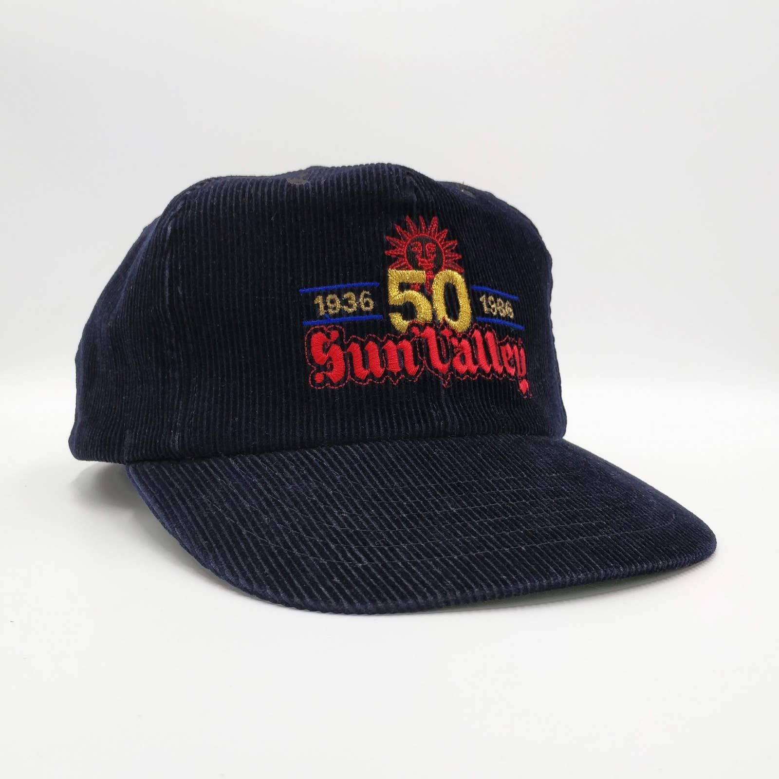 Vintage Vintage Sun Valley 50 Yrs 1986 Corduroy Snapback Trucker Hat ...