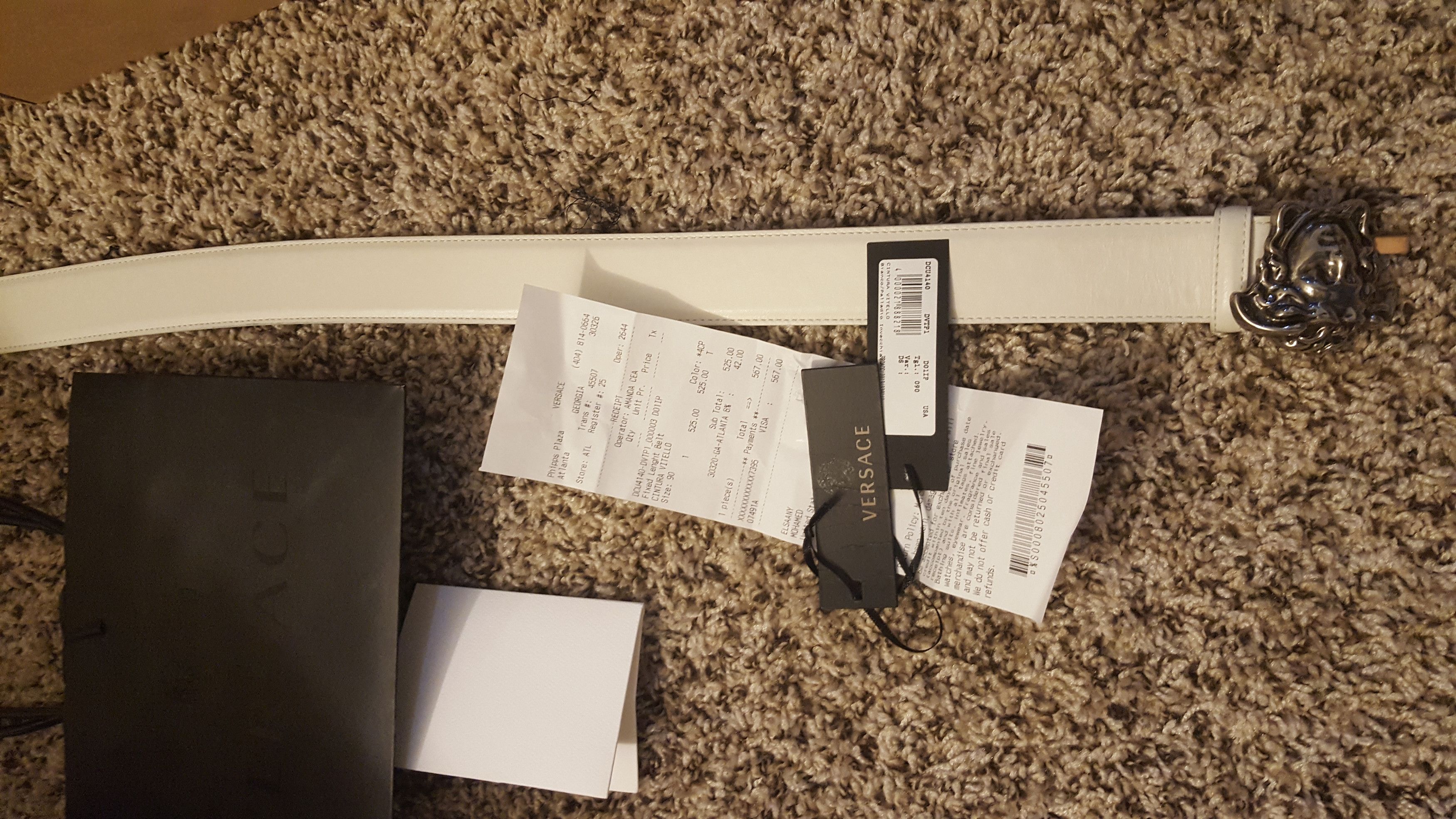 Versace VERSACE AUTHENTIC W/ RECEIPT GENUINE ITALIAN WHITE LEATHER W ...