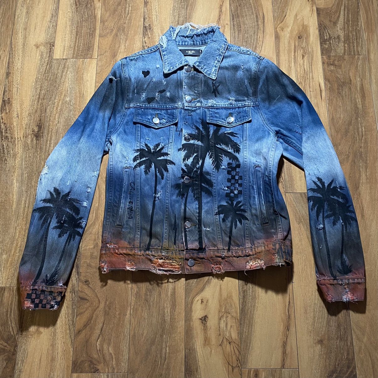 Amiri Amiri Palm Tree Denim Jacket XS | Grailed