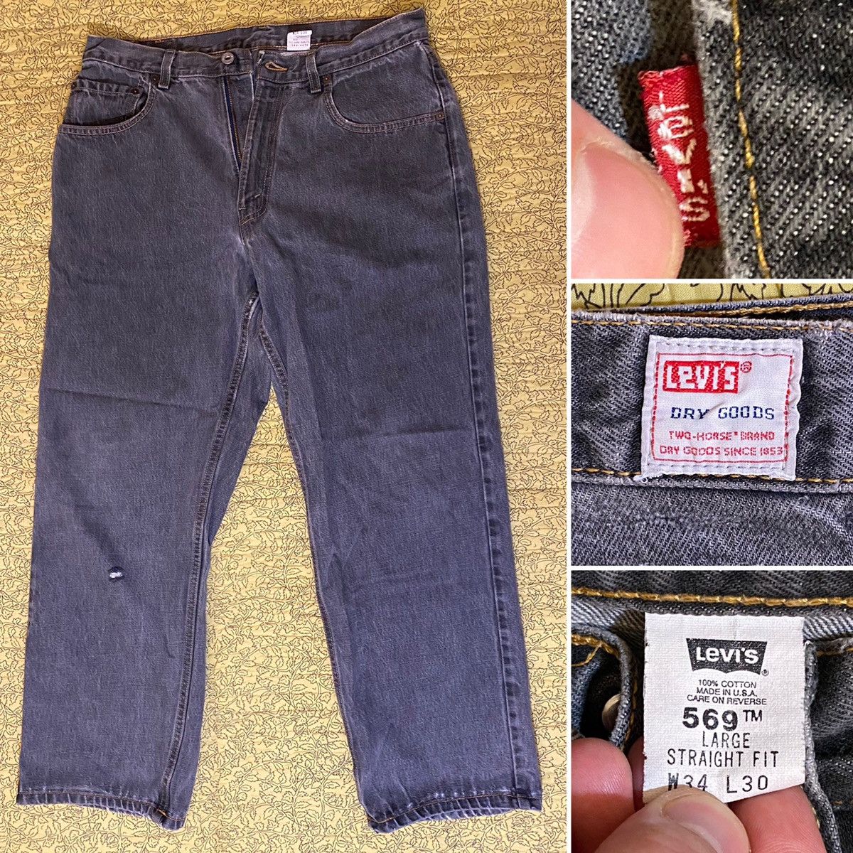 Vintage 90s Levis “Dry Goods” USA Made 569 Straight Leg Fit Vintage ...