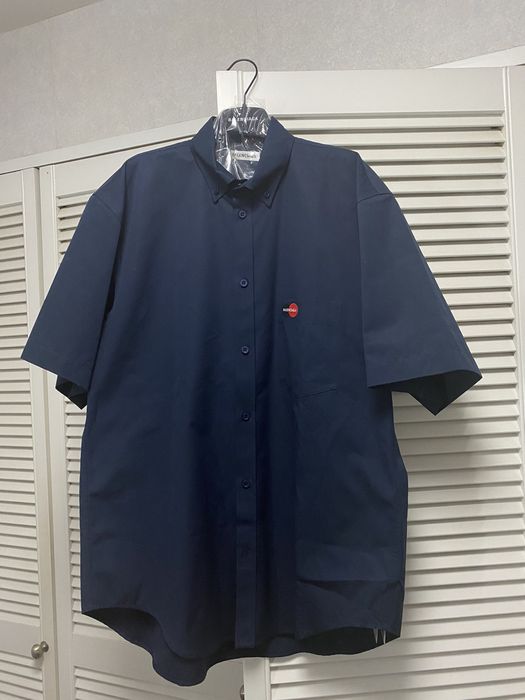 Balenciaga Logo credit card mastercard uniform shirt navy | Grailed