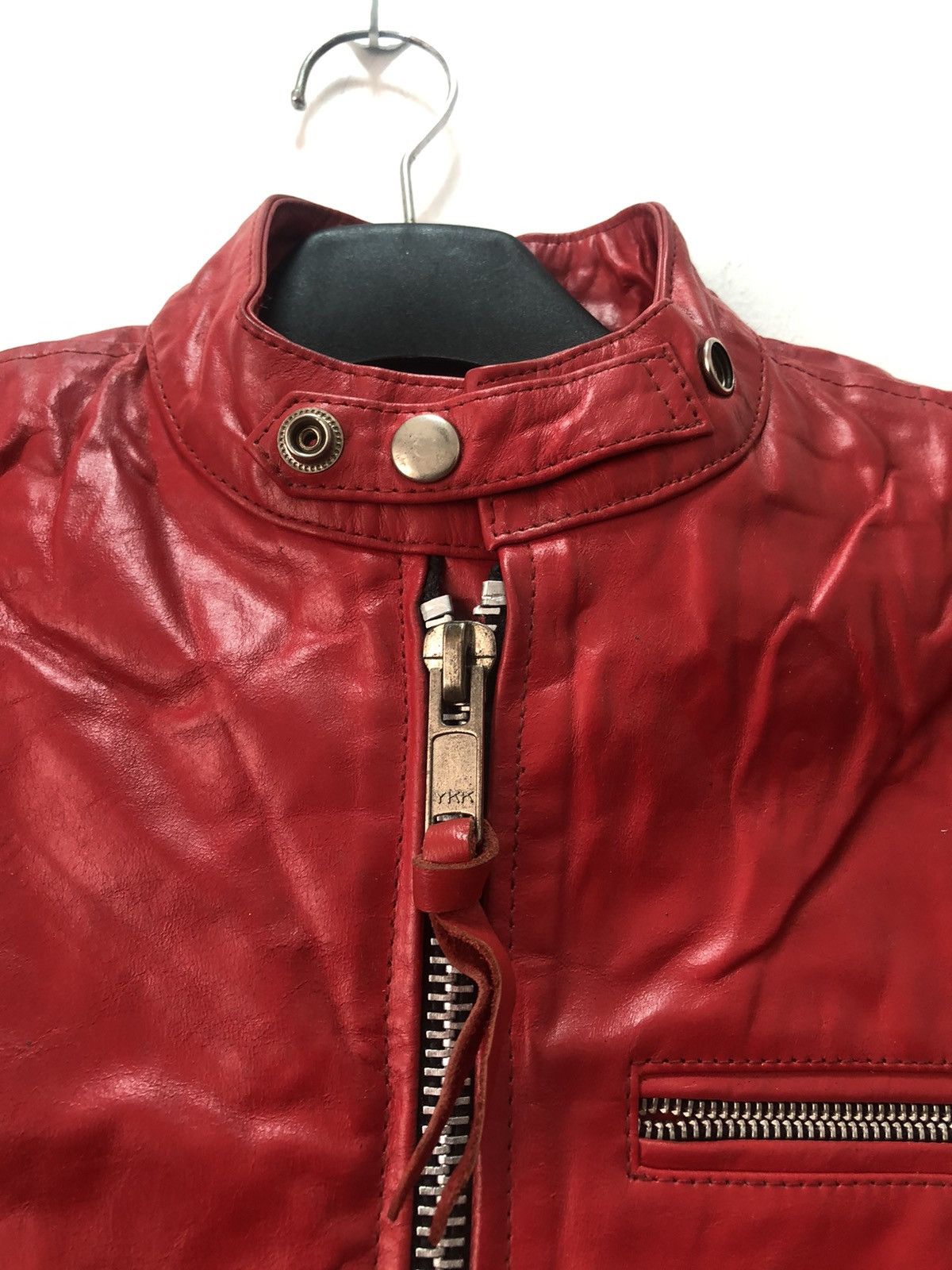 Genuine Leather HORN WORKS Leather Jacket Red echtes leder | Grailed