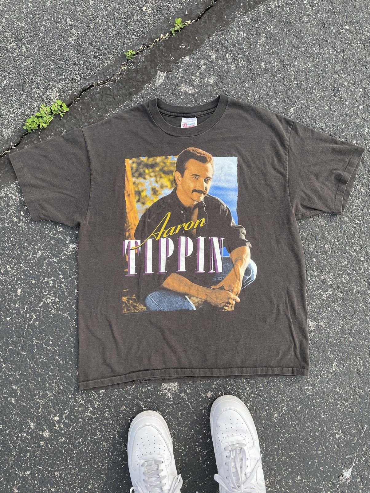 Hanes × Vintage Vintage 90s AARON TIPPIN CONCERT TOUR SHIRT | Grailed