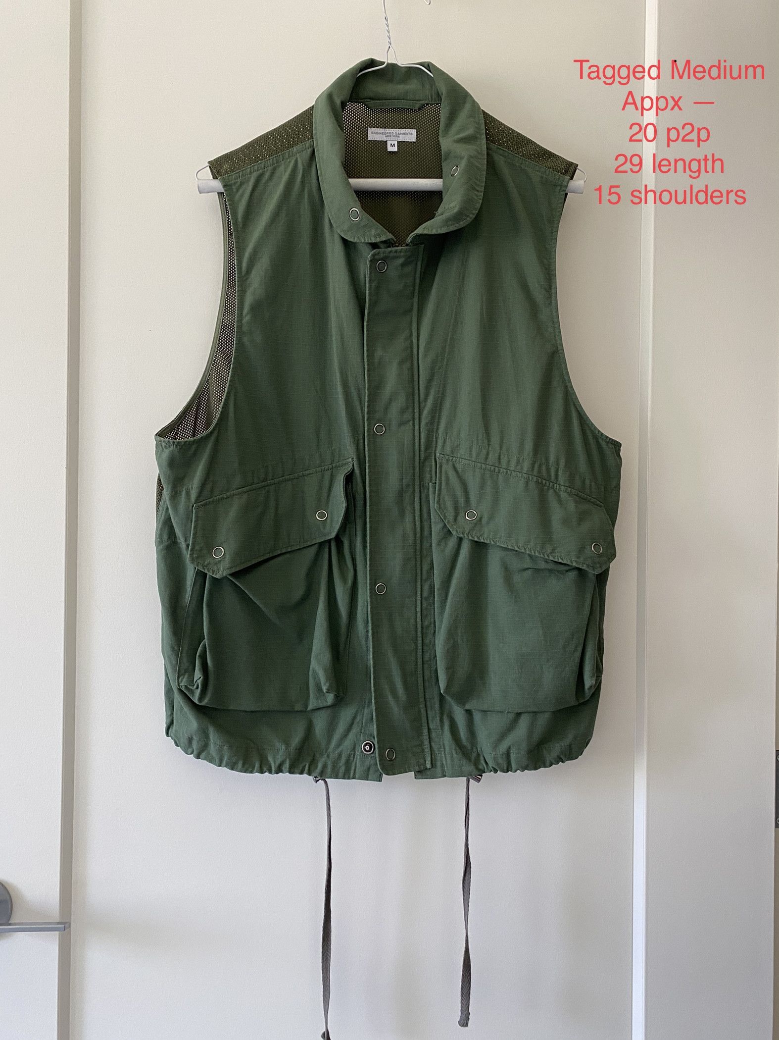 Engineered Garments Engineered Garments Ripstop Field Vest - Olive ...