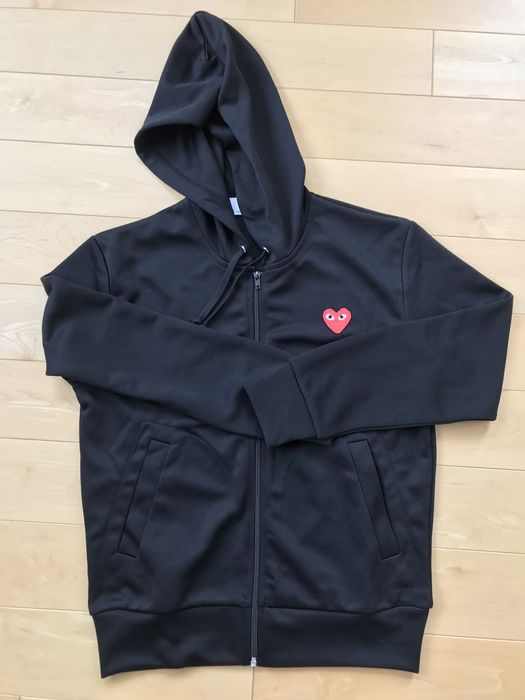 Comme Des Garcons Play CDG Play Black Hoodie Zip-up | Grailed