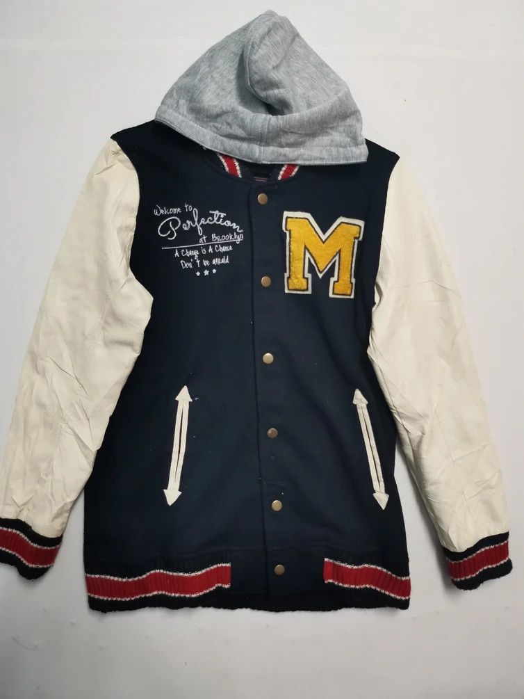 Vintage Vintage M Big Logo Varsity Jacket Hoodie | Grailed