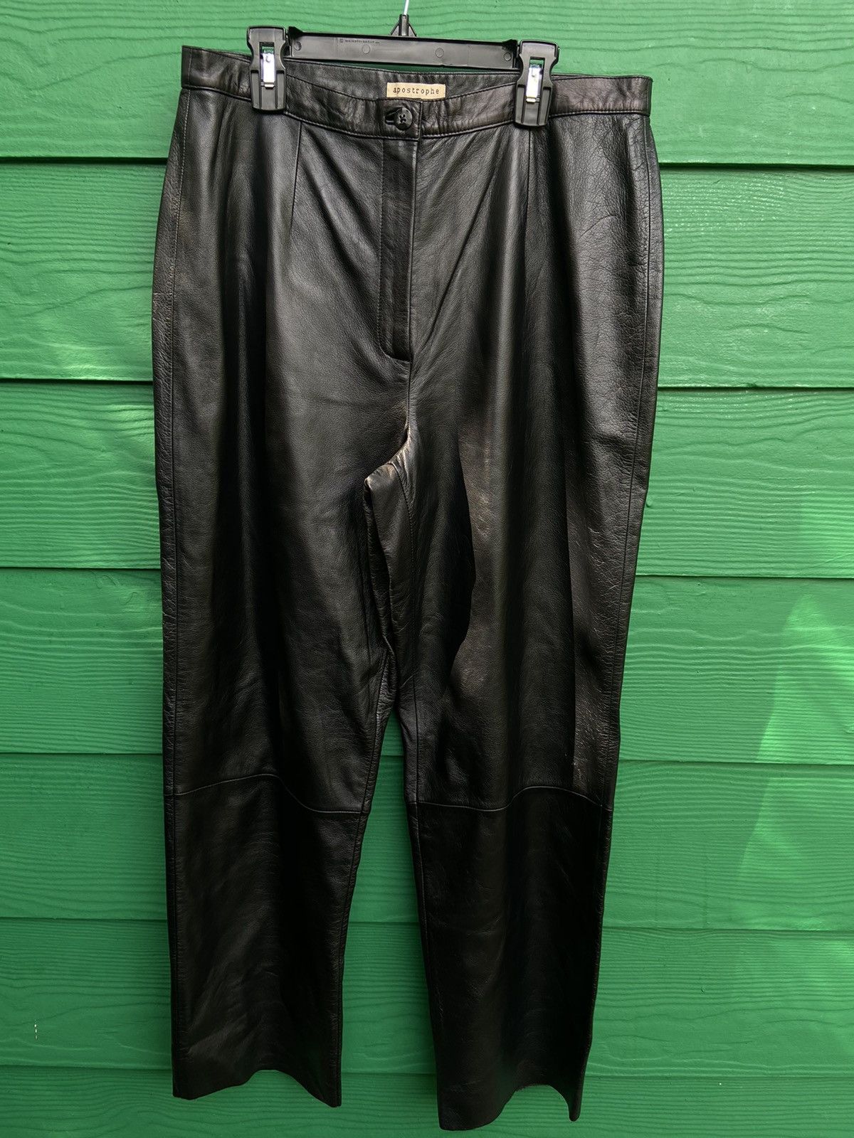 Vintage Apostrophe black leather pants | Grailed