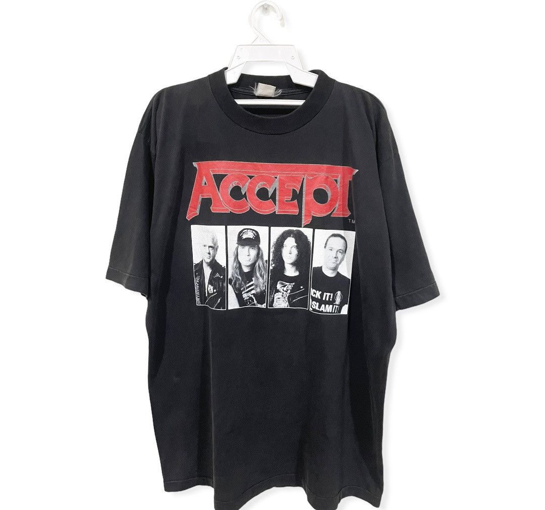 Band Tees × Vintage Vintage Solarized Accept Line Up Bootleg Single ...