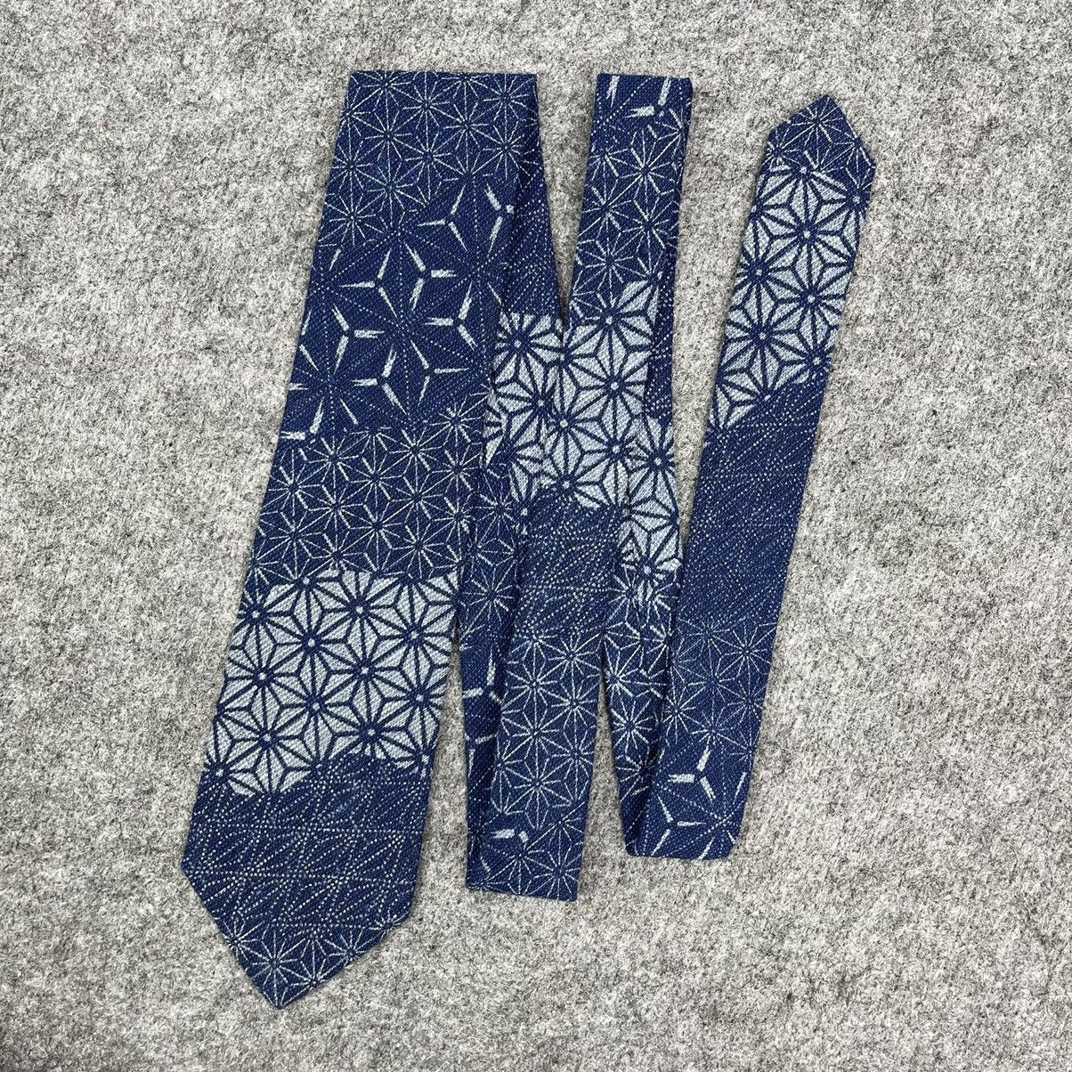 Indigo × Japanese Brand BLUE INDIGO TIE JAPANESE SASHIKO STYLE MEN ...