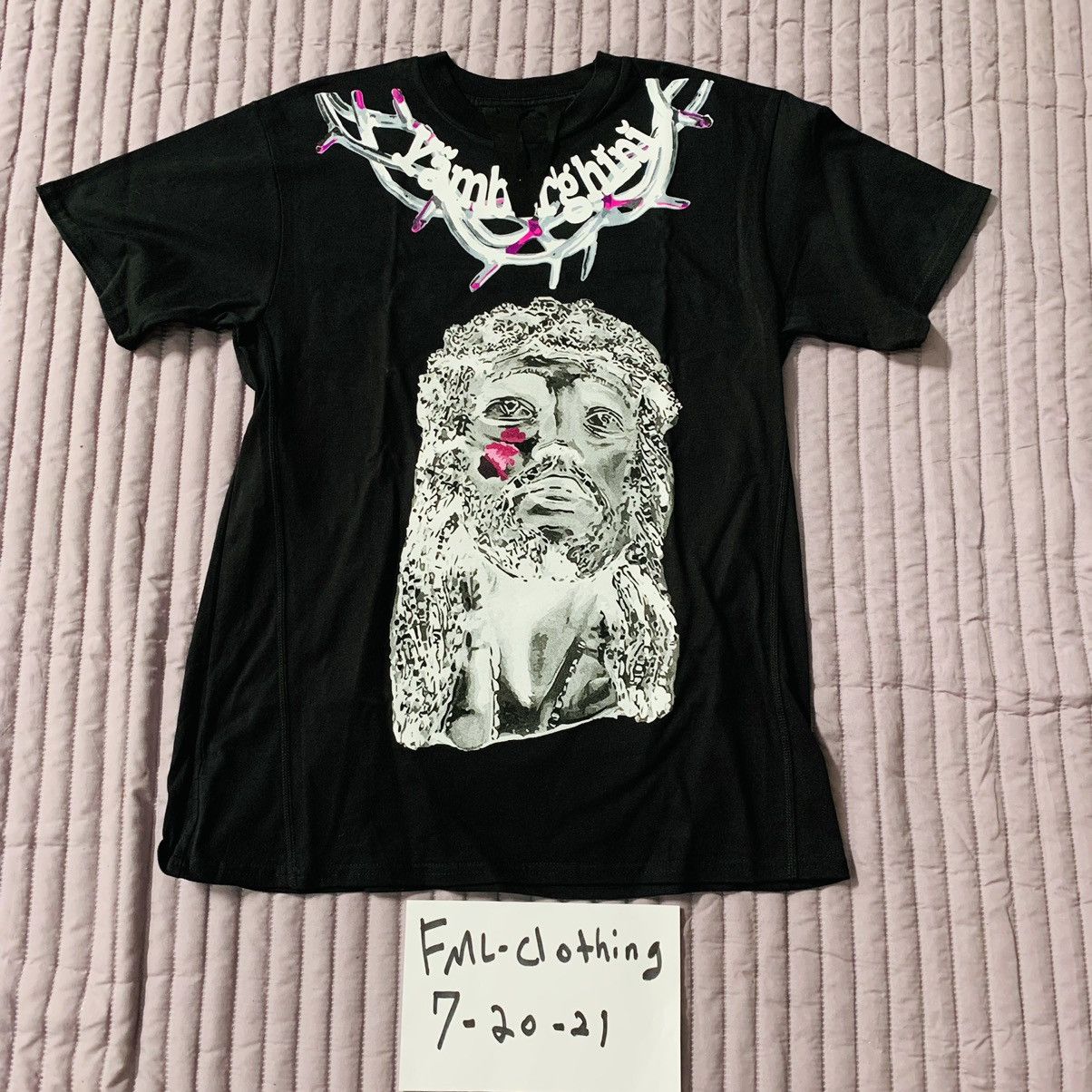 Vlone VLONE Yams Day Jesus Piece Tee Black SMALL | Grailed