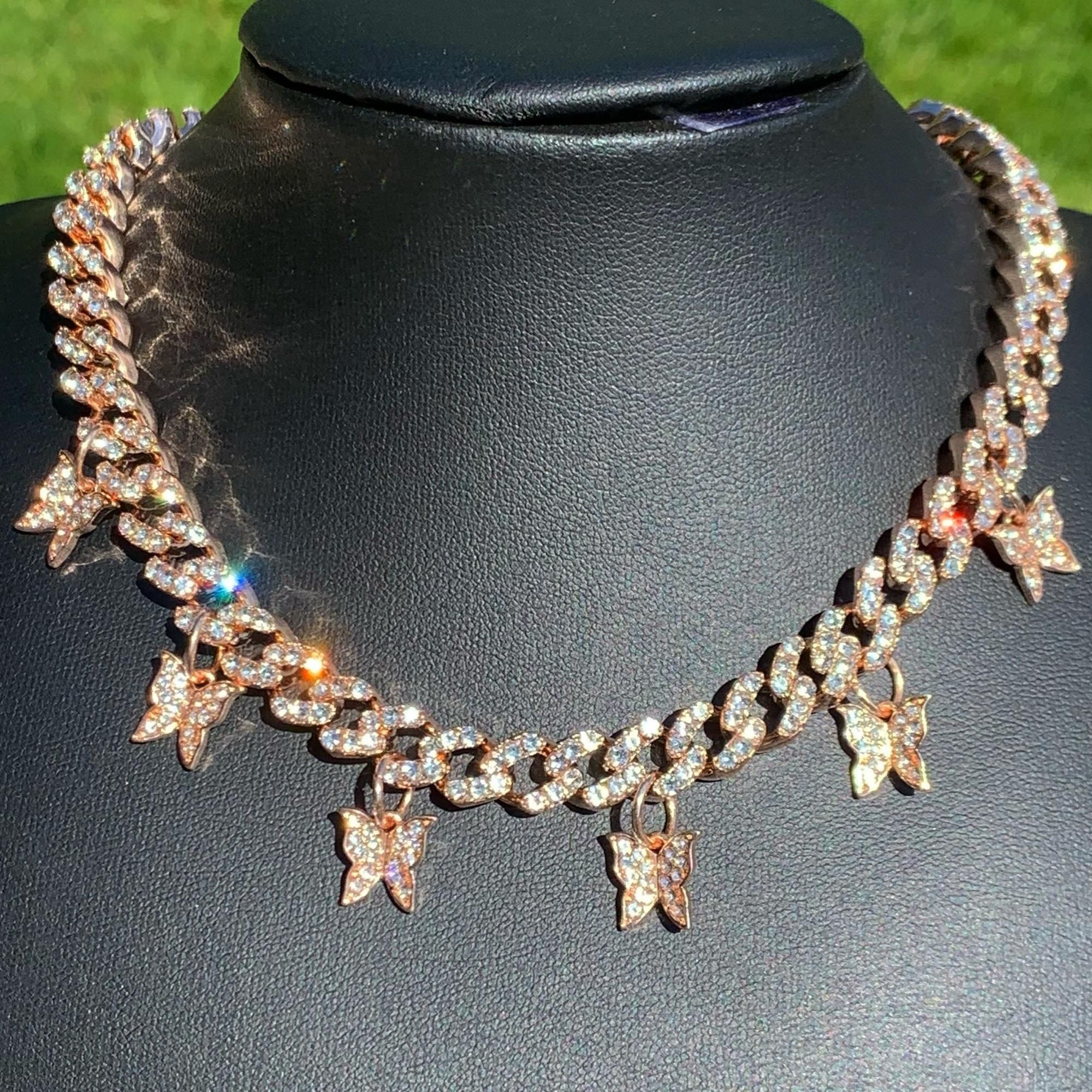 Jewelry × Streetwear Butterfly Chain | Cuban Link Chain | Iced Cuban ...