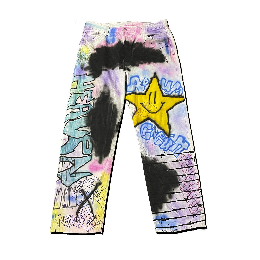 Levi's airbrushed graffiti custom jeans | Grailed