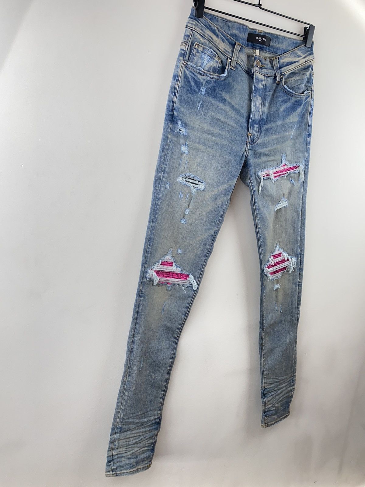 Amiri Amiri mx1 pink patch jeans | Grailed