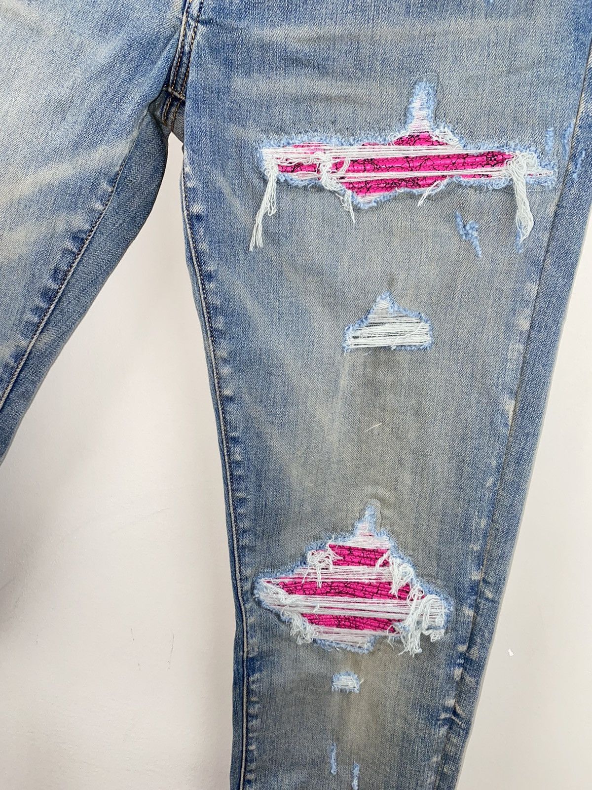 Amiri Amiri mx1 pink patch jeans | Grailed