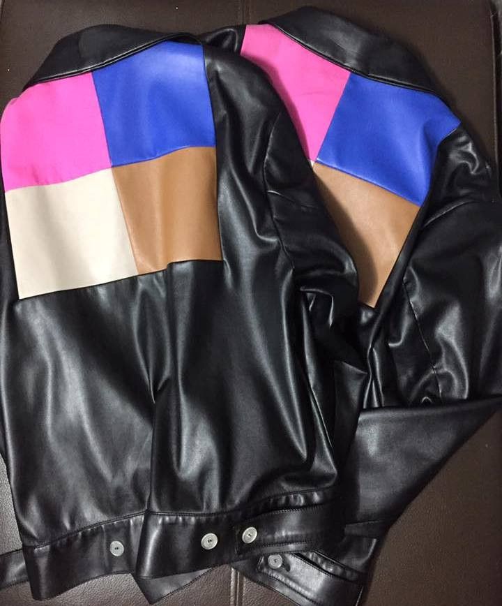 Gosha Rubchinskiy colour block leather jacket Gosha Rubchinskiy colour block leather jacket