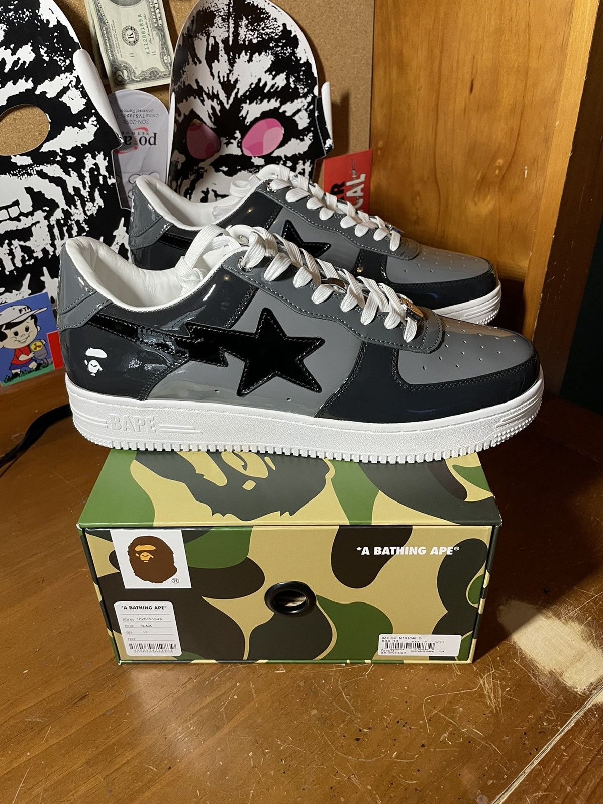 Bape BLACK/GREY BAPESTAS | Grailed