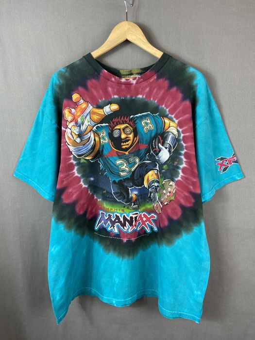 Vintage 2001 XFL memphis maniax tie dye all over print tee | Grailed