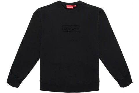 Supreme New Authentic Supreme Cutout Logo Crewneck Black | Grailed