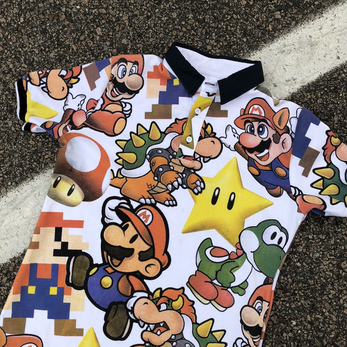 Nintendo × Vintage Y2K Super Mario Bowser All Over Print 90s kids Video ...