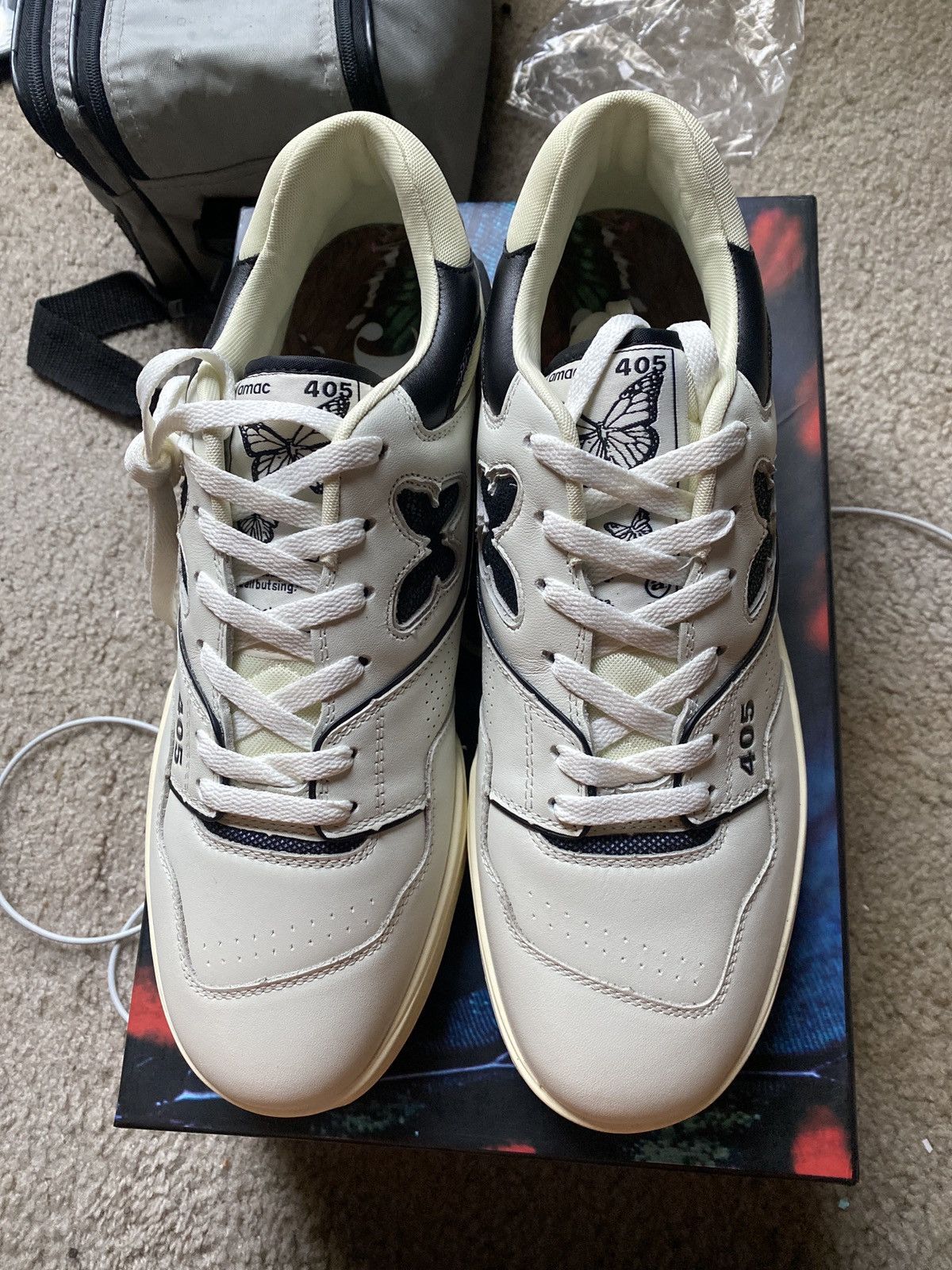Amac × Custom VERY RARE AMAC Customs 405 Low White/black | Grailed
