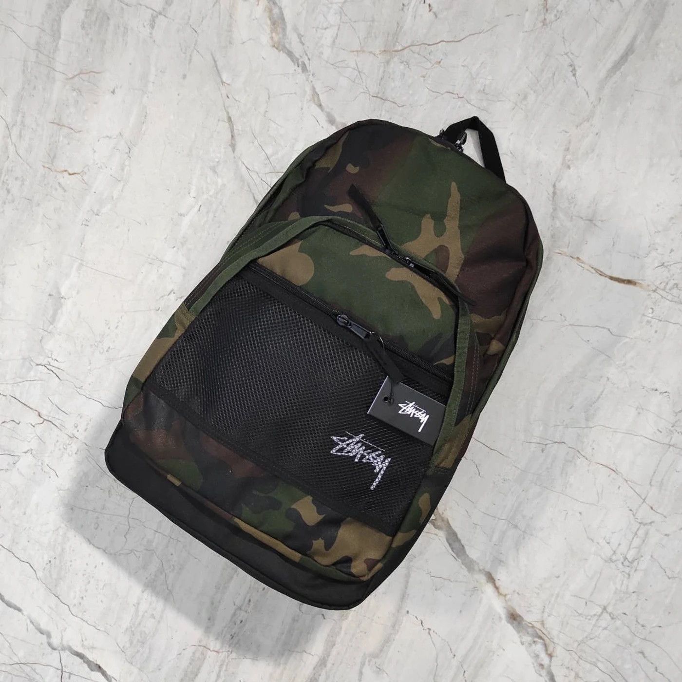 Streetwear × Stussy STUSSY STOCK BACKPACK WOODLAND CAMO RARE | Grailed