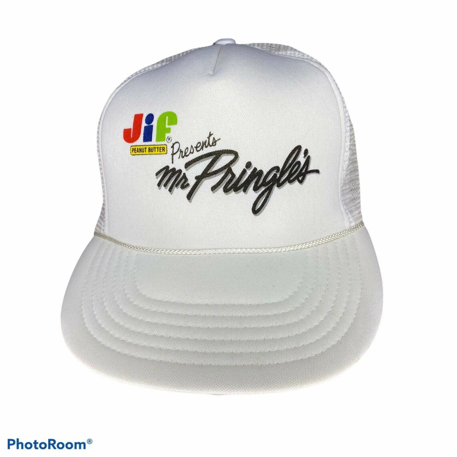 Vintage VTG Mr Pringles Hat 90s Jif Peanut Butter Snap Back Trucker ...