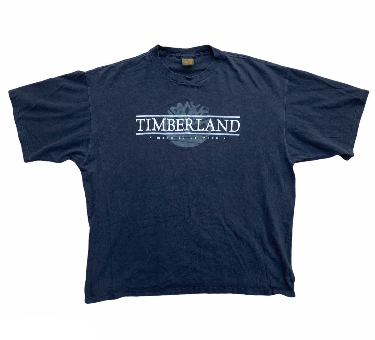 Timberland Vintage Timberland Tree Logo Faded Black Tee | Grailed