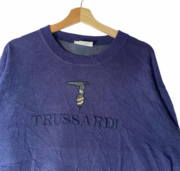 Vintage Vintage TRUSSARDI Sweatshirt Big Logo Embroidery | Grailed
