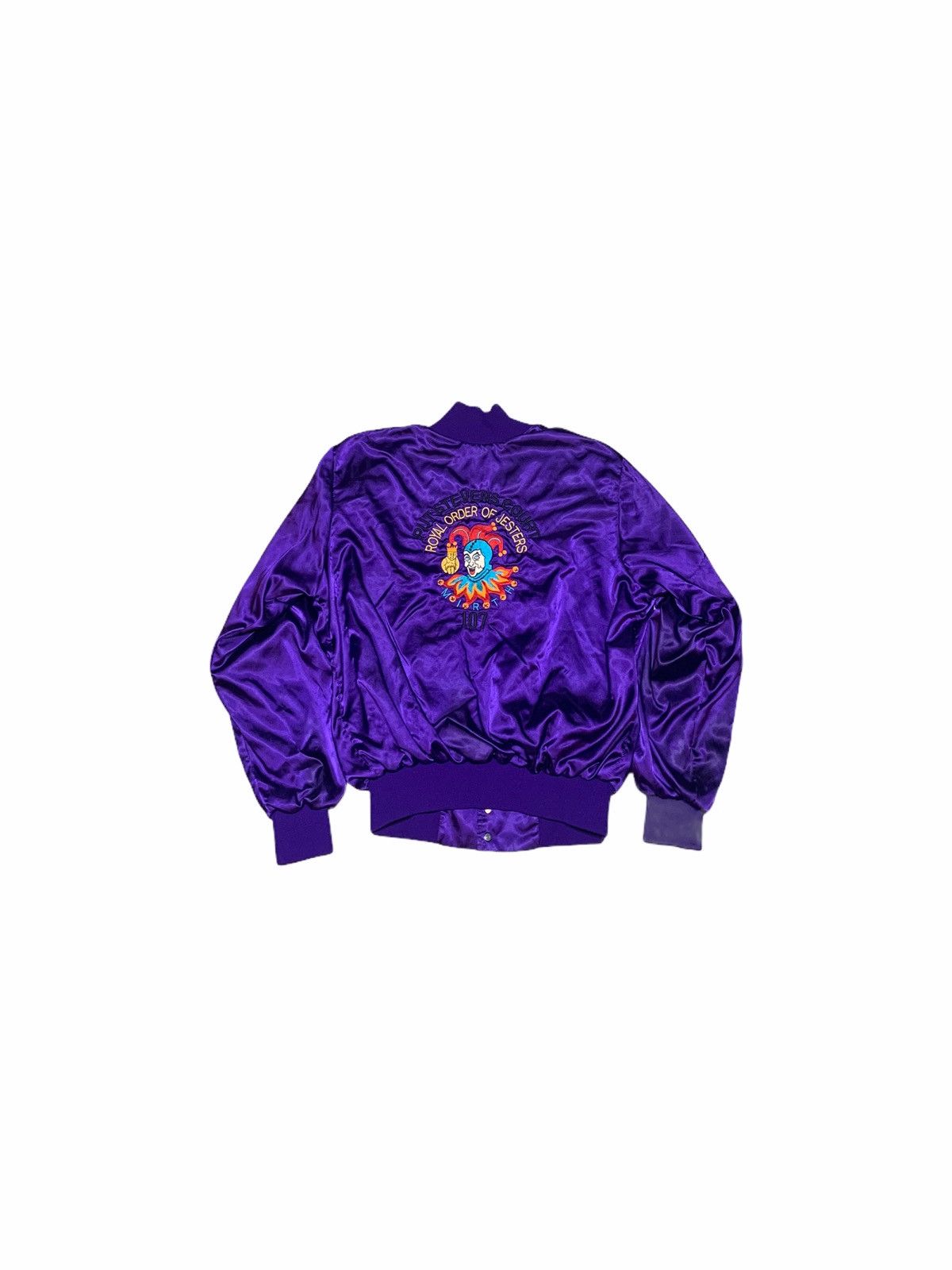 Bomber Jacket × Vintage Vintage Jester Satin Bomber Jacket | Grailed
