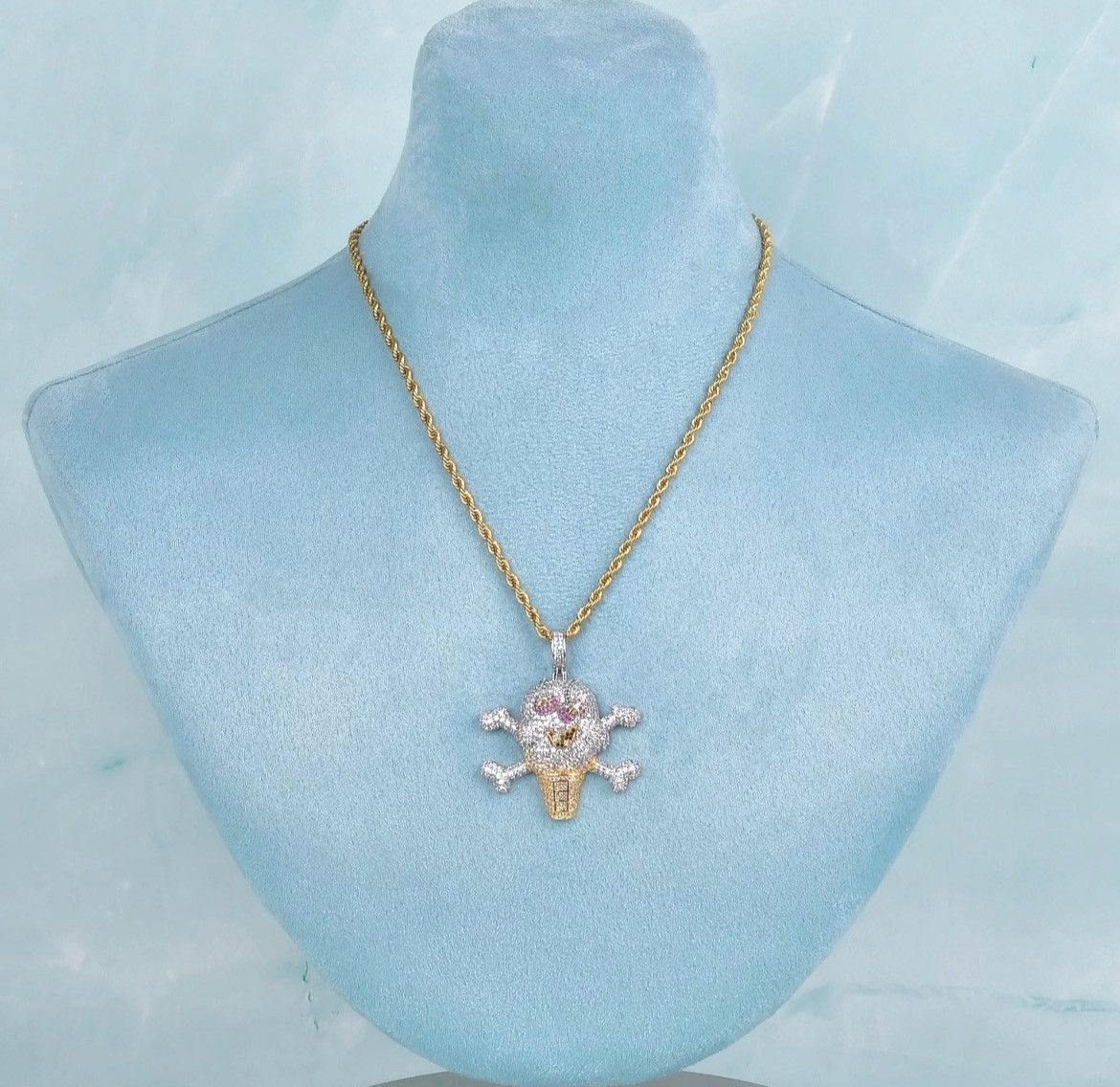 Gold Brand New Iced Out VIP Ice Cream Chain Necklace | Grailed