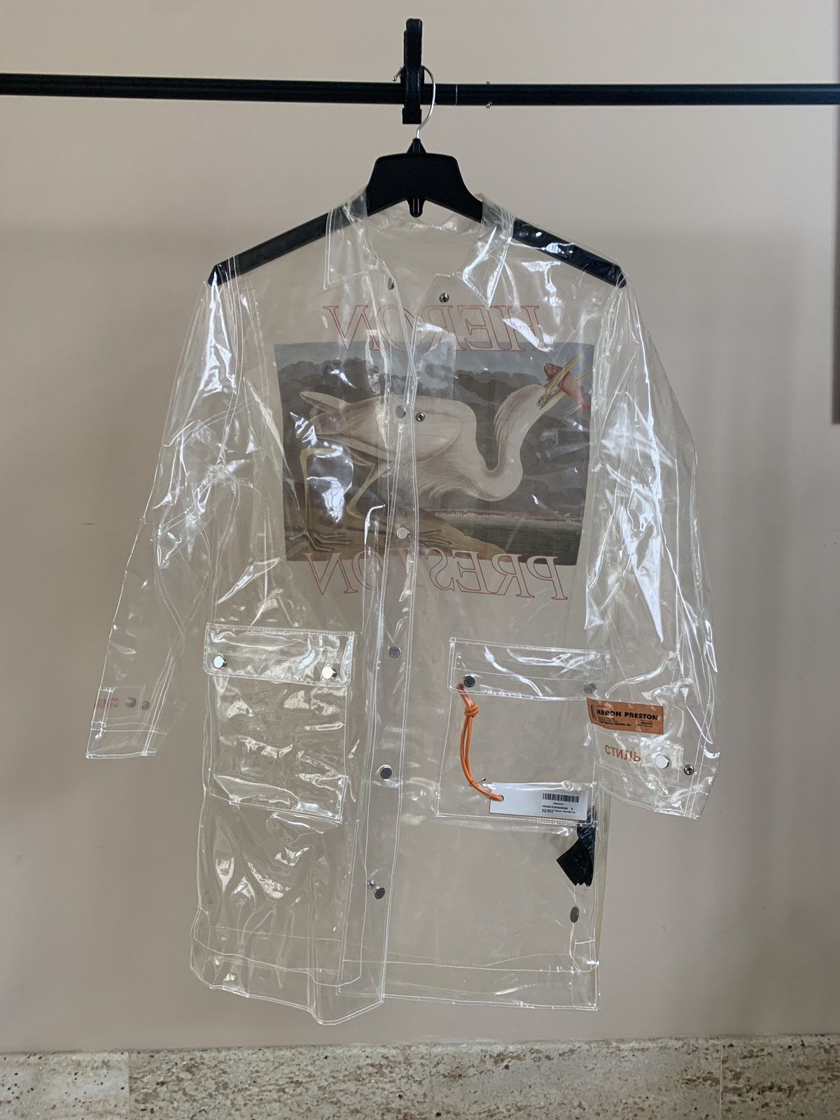 Heron Preston Transparent Raincoat With Back Logo | Grailed