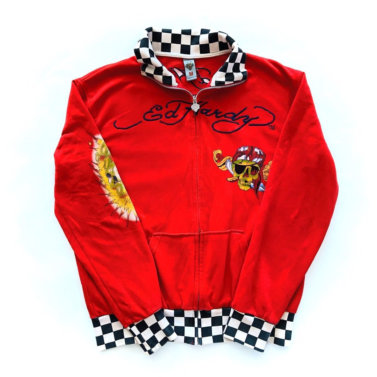 Ed Hardy Vintage red Ed Hardy Audiger full zip sweatshirt up logo | Grailed