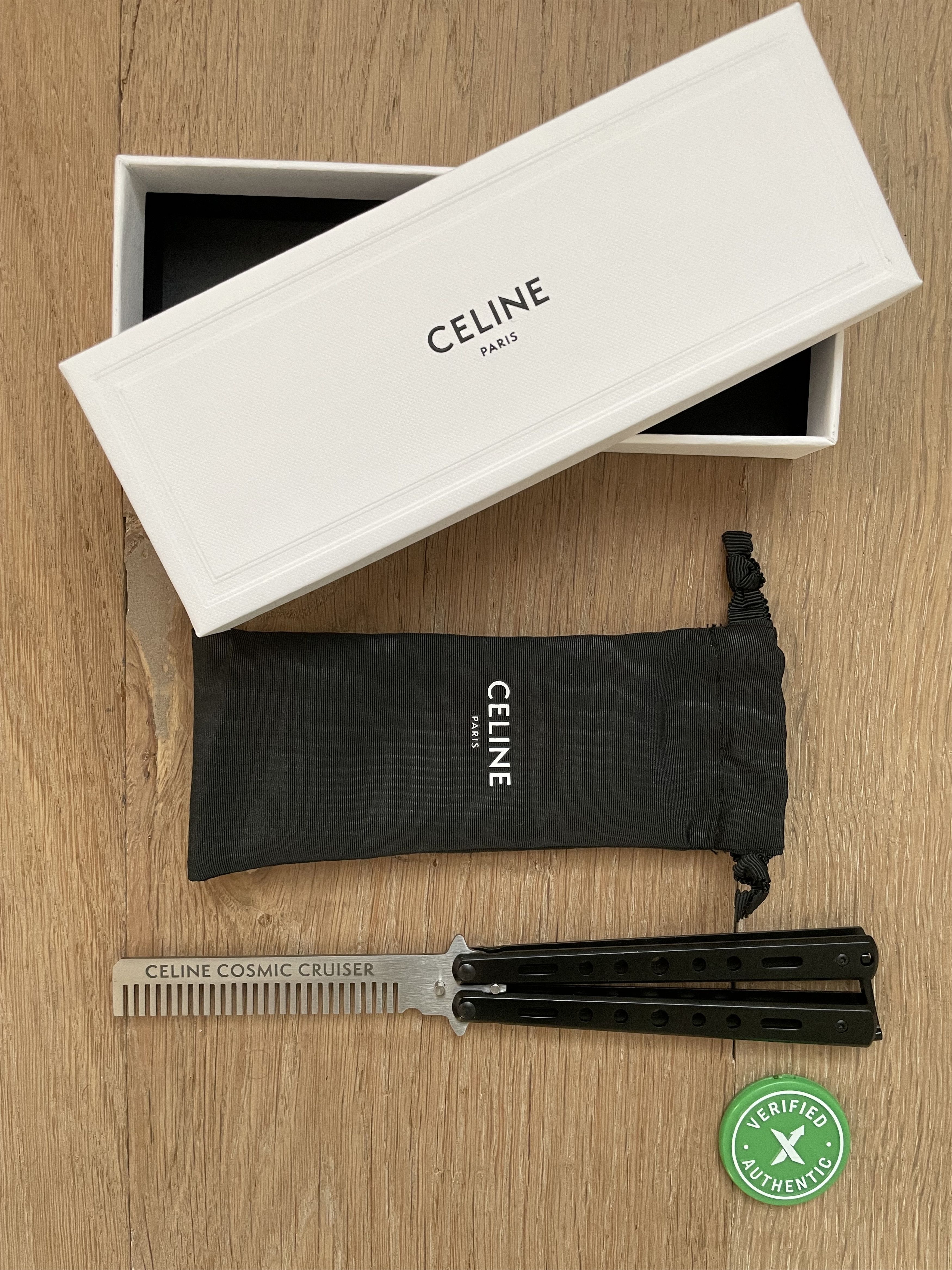 Celine Celine Hedi Slimane Cosmic Cruiser Folding Hair Comb & Bag | Grailed