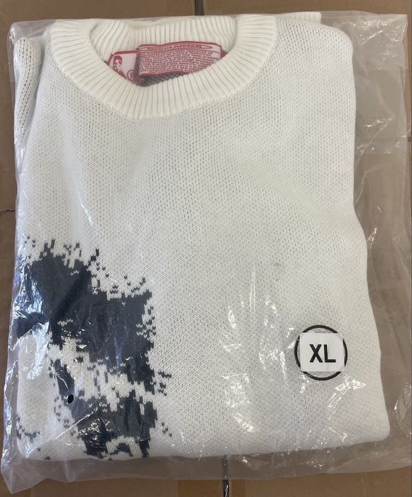 Joy Division VIZN Brad Knit Fight Club Crewneck Sweater White X-LARGE ...