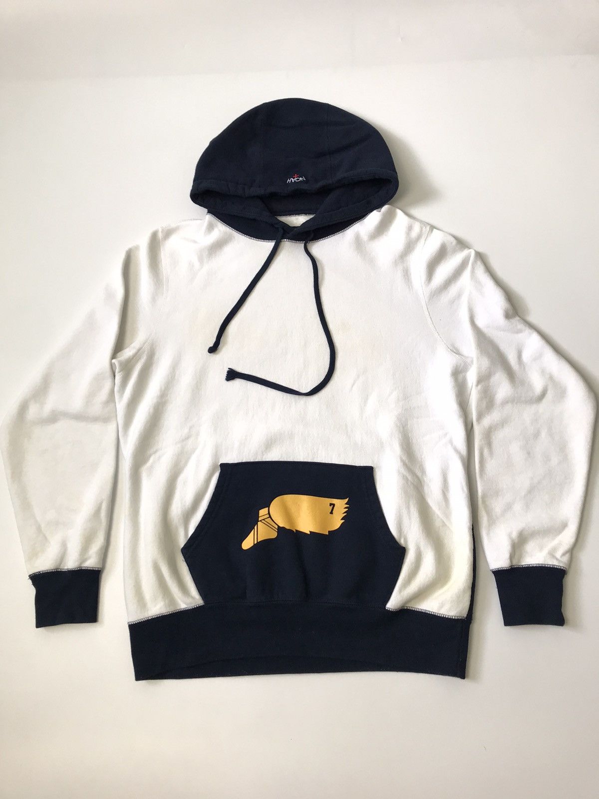 Designer × Noah Noah NYC Coro Winged Foot Logo Colorblock Navy Hoodie ...