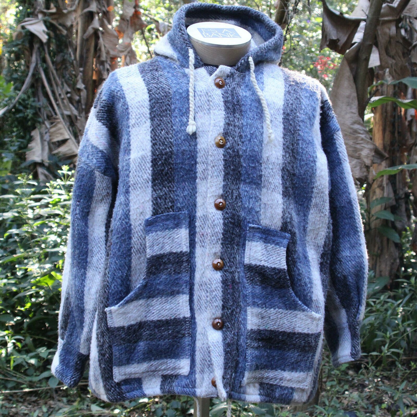 Vintage VTG 60s 70s Drug Rug Hoodie Wool Blend Hippie Boho Coat | Grailed