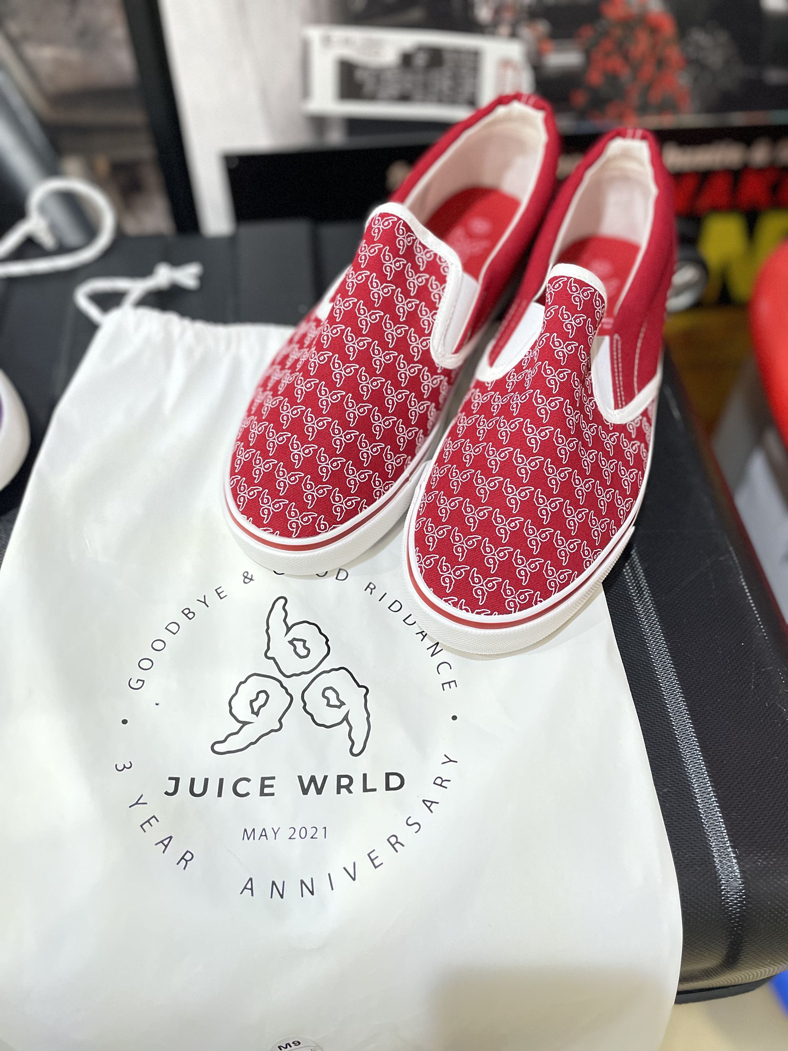 999 Club × Vans 999 No Vanity Shoes Red GBGR Exclusive Juice Wrld Slip ...