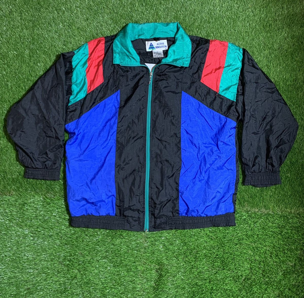 Retro Jacket × Streetwear × Vintage Vintage 90s Color Block Jacket ...