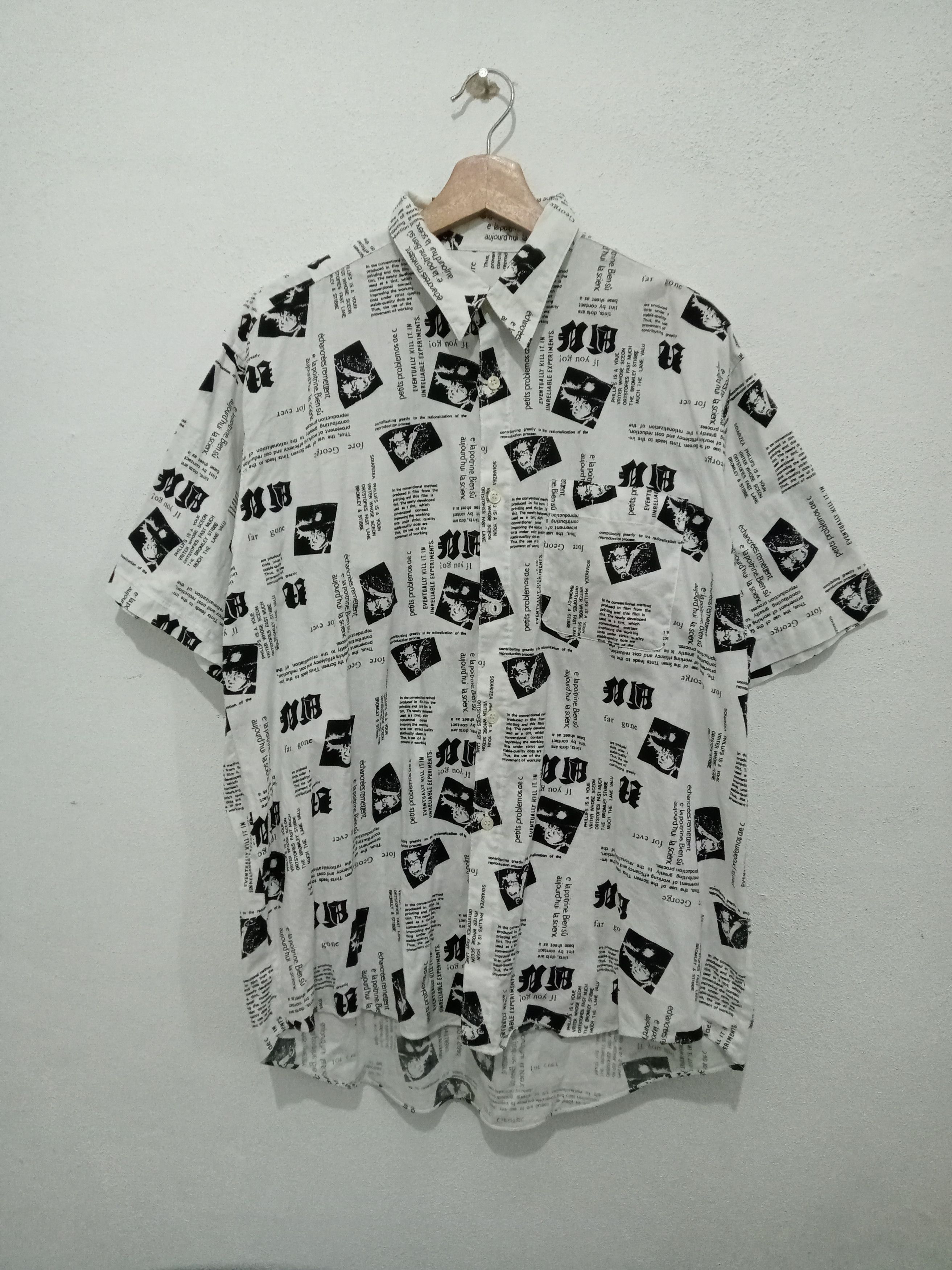 Japanese Brand Fullprint Newspaper Button up | Grailed