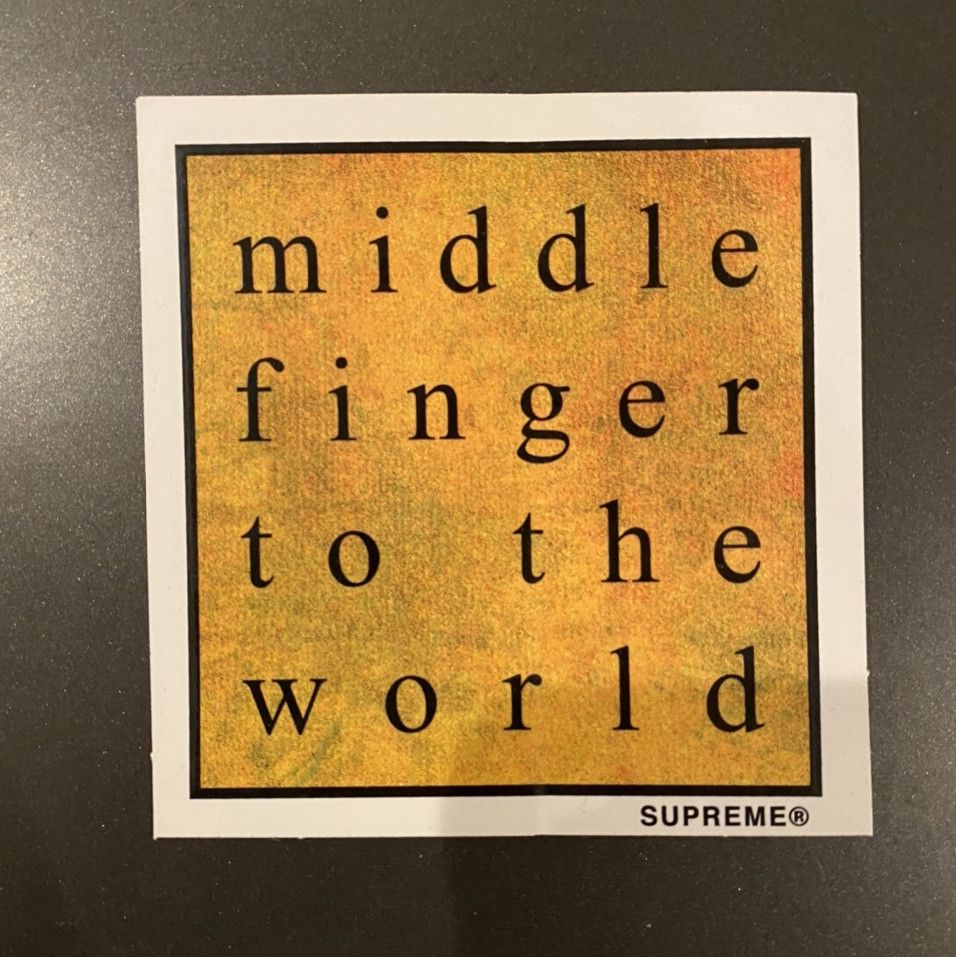 Supreme SS19 Supreme middle finger to the world sticker | Grailed