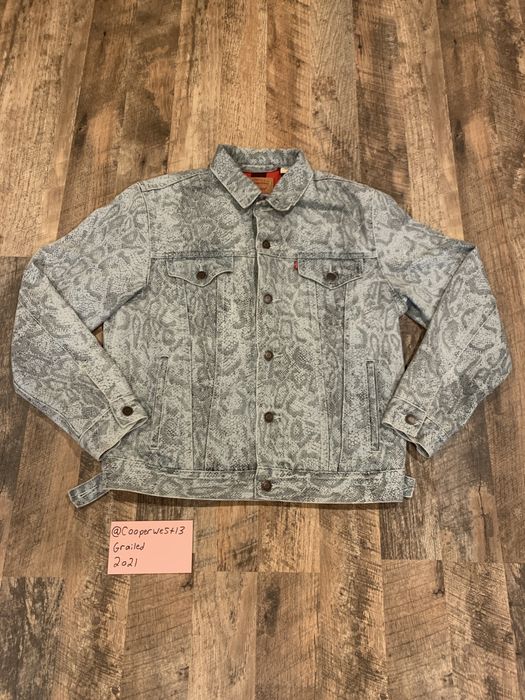 Supreme Supreme x Levi’s Denim Snake Skin Trucker Jacket Blue Medium ...