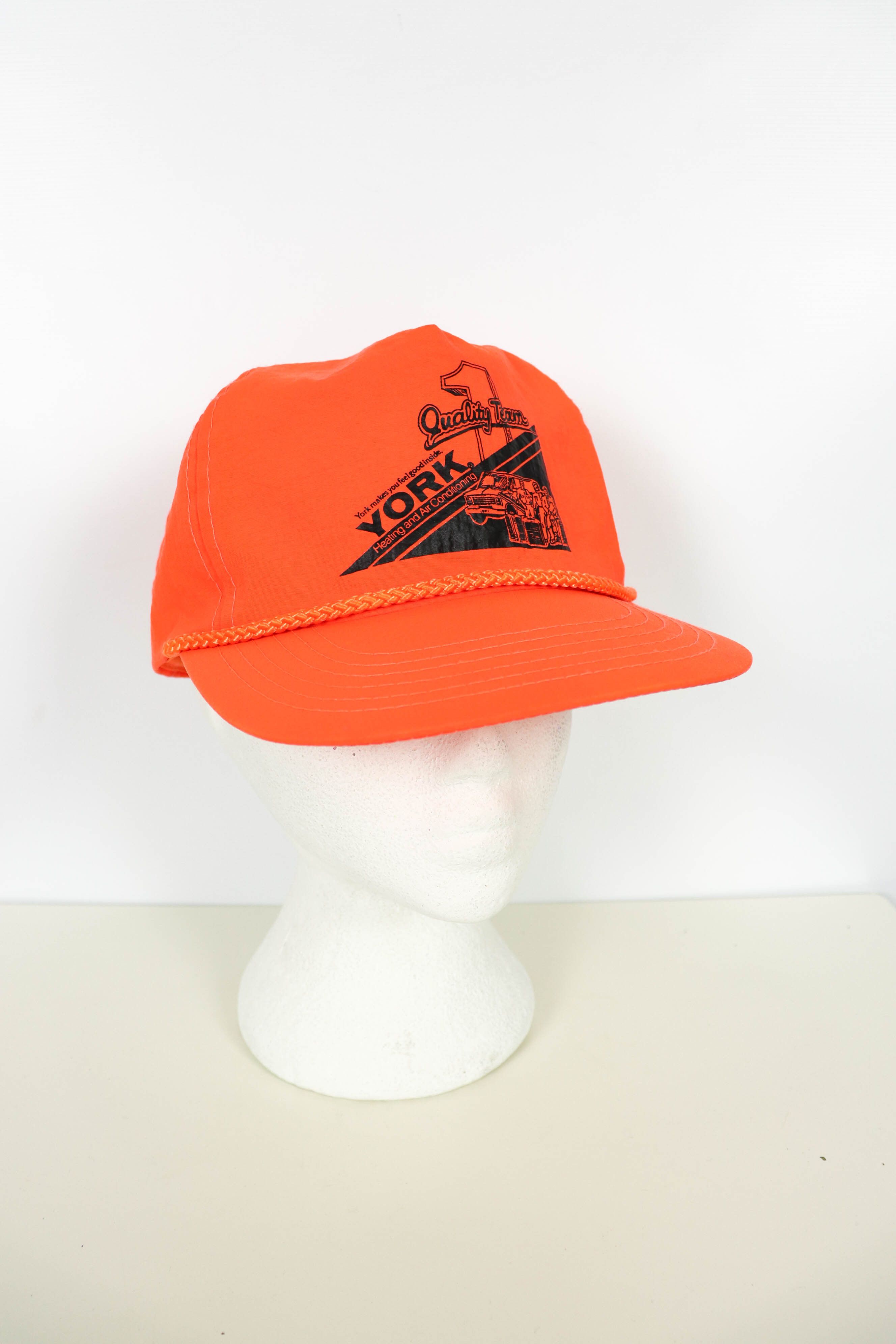 Streetwear × Vintage York Rare Vintage 90’s Orange Snapback Cap Hat ...