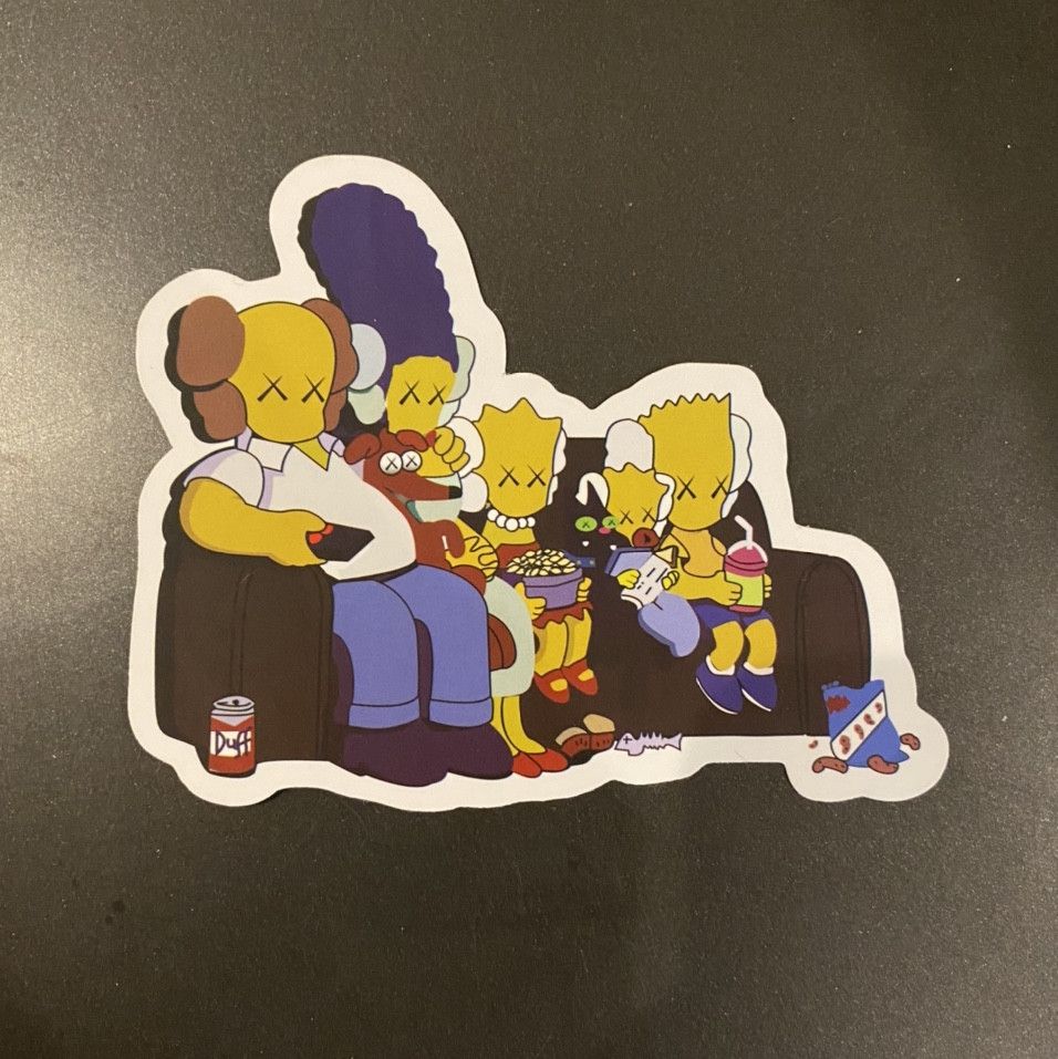 Kaws × The Simpsons KAWS Simpsons sticker | Grailed